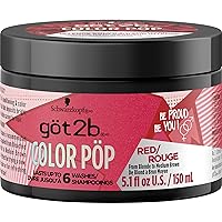 Amazon.com : Got2b Color Pop Semi-Permanent Hair Color Mask, Red, 5.1 ...