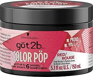 Schwarzkopf Got2b Color Pop Semi Permanent Hair Color, Red, 150ml ...