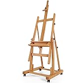MEEDEN Extra Large Heavy-Duty H-Frame Studio Easel - Solid Beech Wooden ...