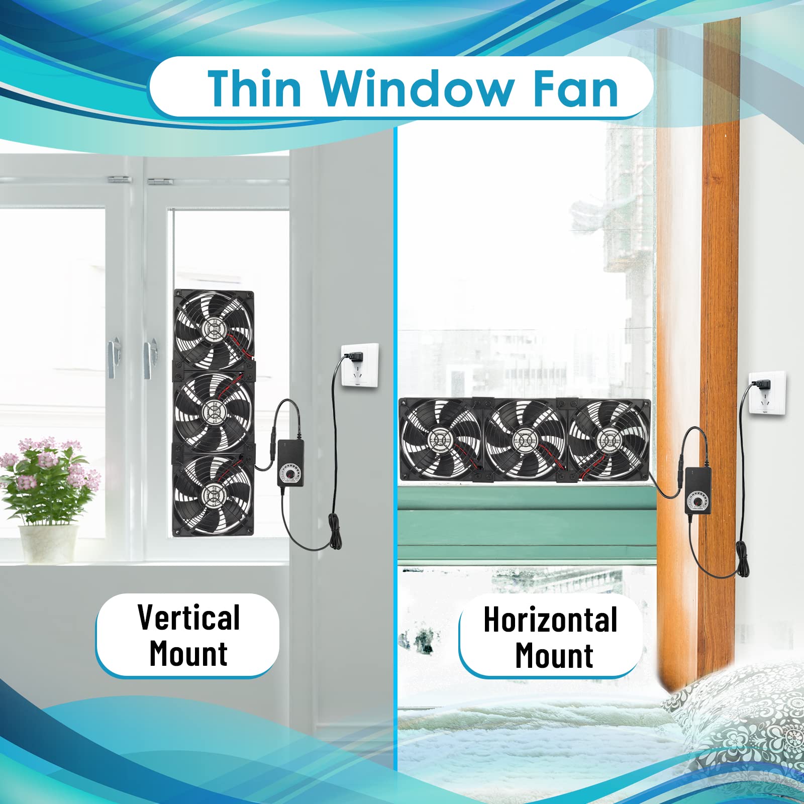 Mua 3 x 120mm Computer Fan with AC Plug 110V - 240V, High CFM Computer ...