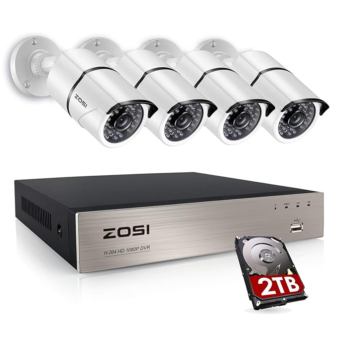 ZOSI 8 Channel CCTV Camera Systems 1080P Security: Amazon.co.uk: Camera ...
