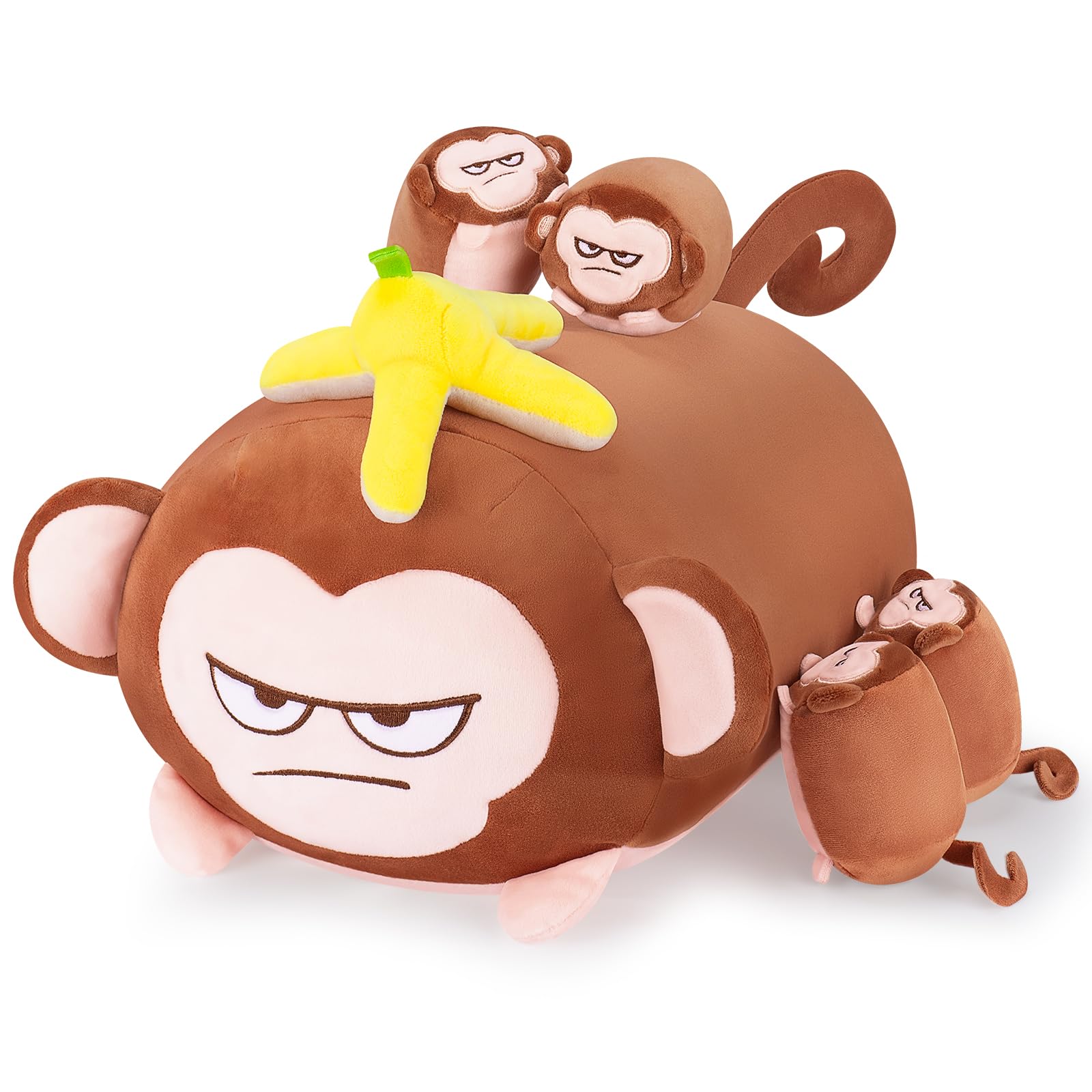 Mua Achwishap Banana Monkey Stuffed Animal Mommy and 4 Monkey Plush ...