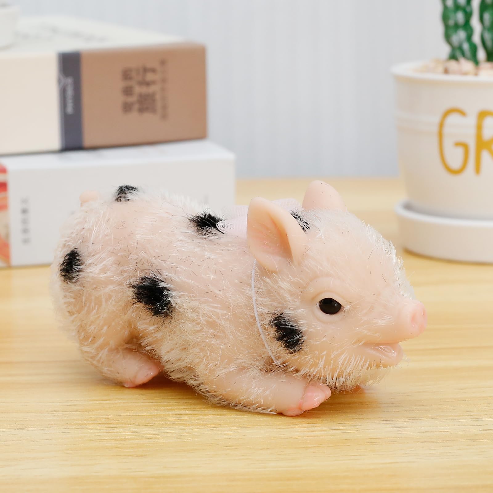 Mua Eummy 5 Inch Mini Pigs Lifelike Silicone Pig Doll, Cute Black Polka ...