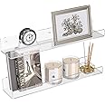 Amazon.com: Hexsonhoma 18'' Clear Acrylic Bookshelf 2 Pack, Acrylic Floating Book Shelves, Wall ...
