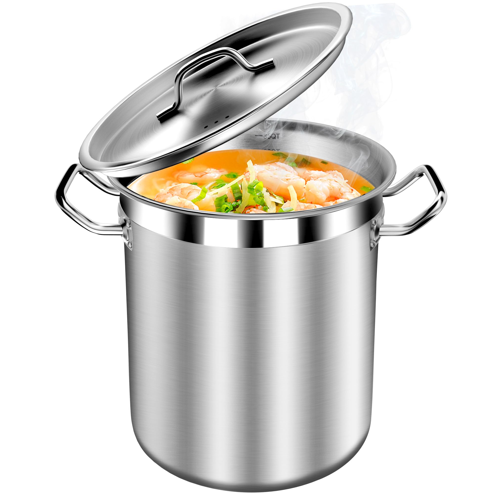 STOCKPOT Commercial Grade Large Stock Pot - Soup Pot with Lid - Non ...