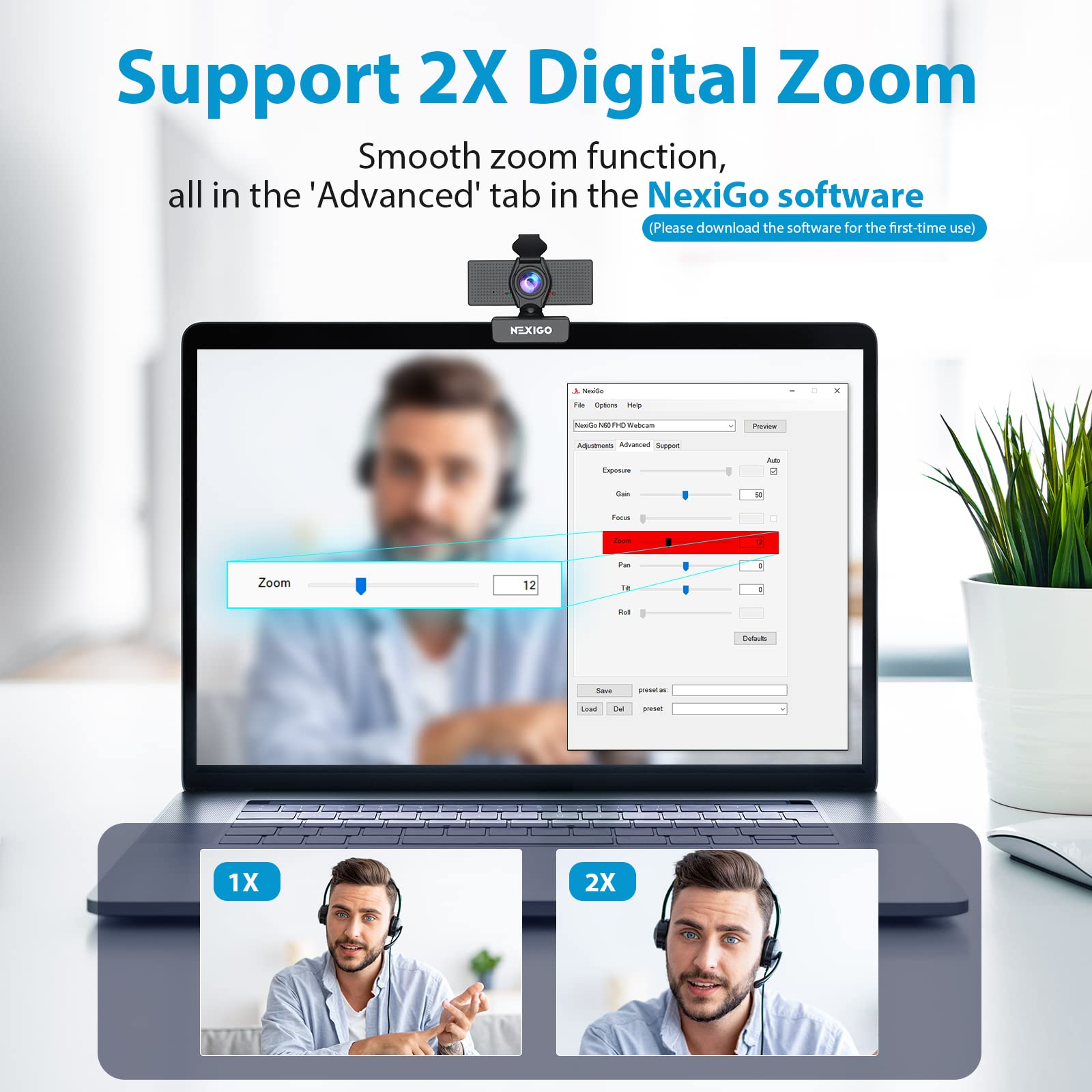 Mua NexiGo N60 1080P Webcam with Microphone, Adjustable FOV, Zoom ...