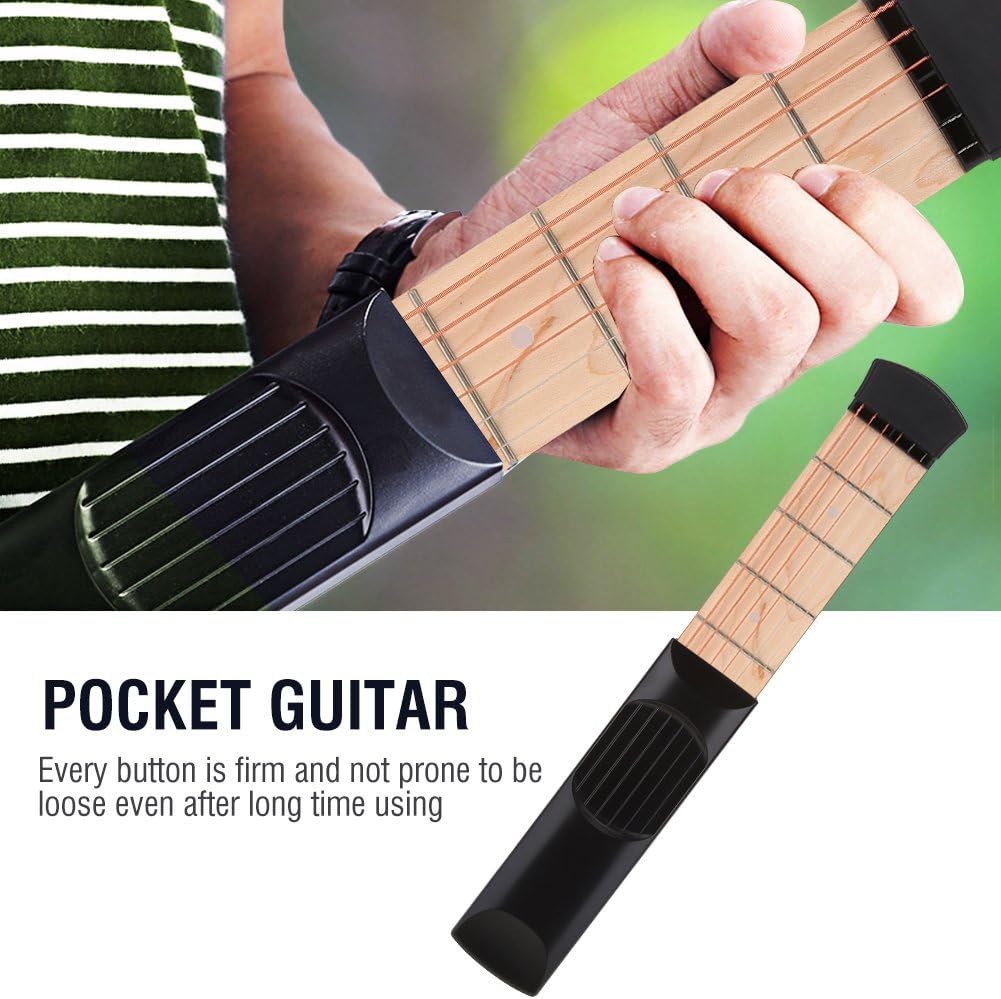 VGEBY Finger Exerciser Guitar 6 Fret Pocket Guitar Practice Chord ...