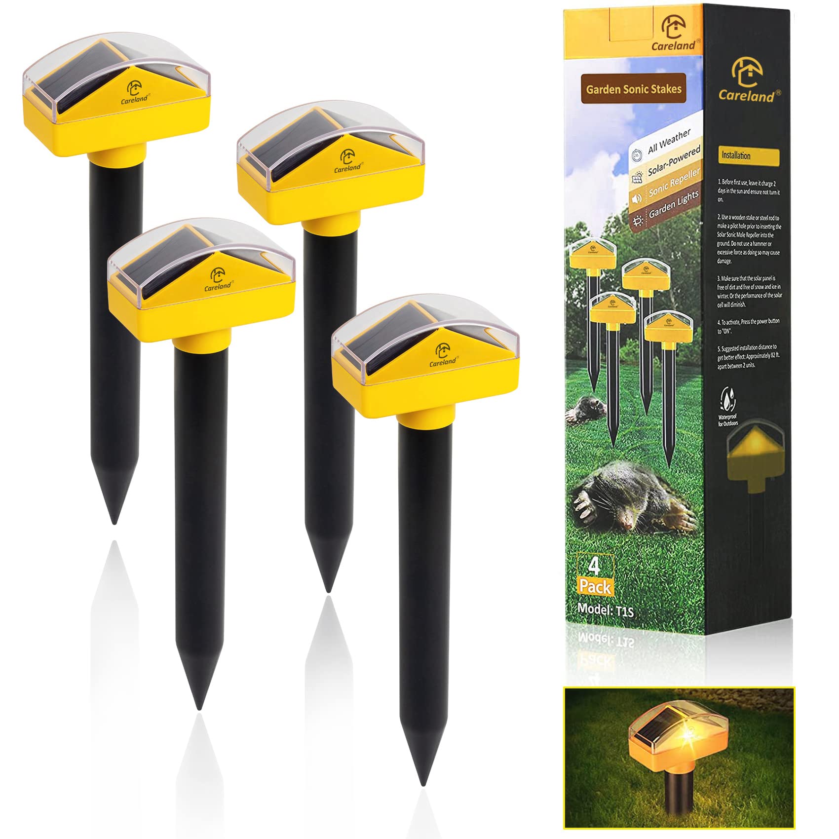 Mua Diaotec Mole Repellent Stakes Gopher Repellent Sonic Solar Powered ...