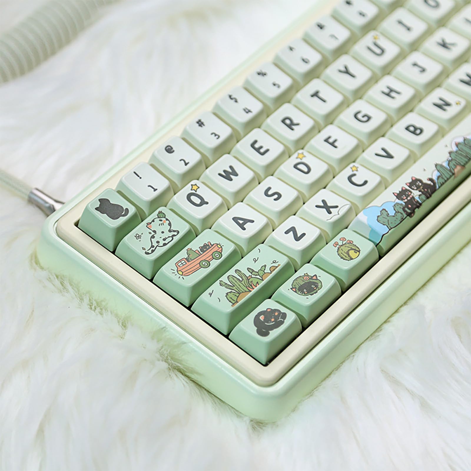 Mua JOLINTAL PBT Keycaps MDA Profile 138 Keys Keycaps Cute Green Theme ...