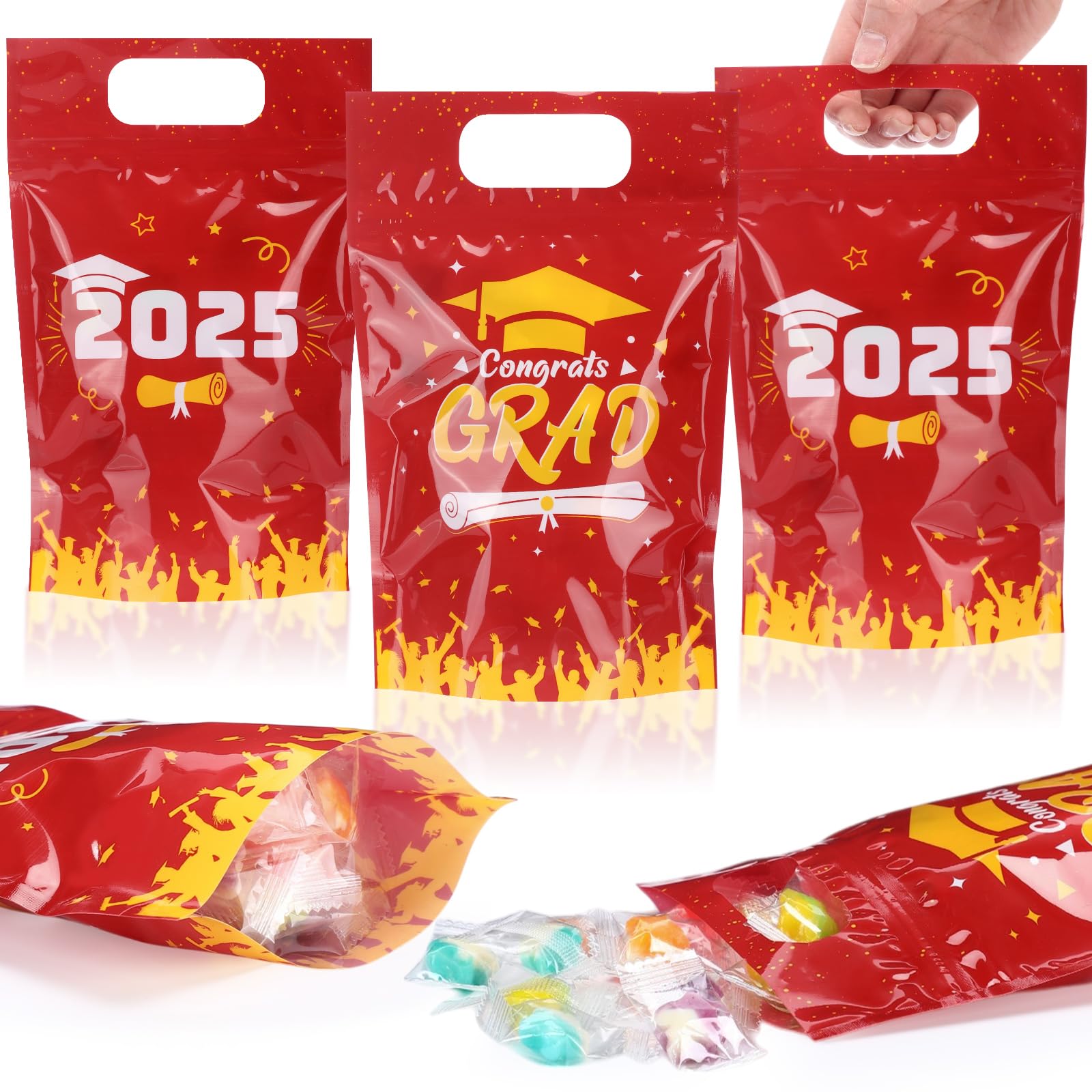 Teenyyou 50 Pcs Graduation Goodie Bags Class of 2025 Plastic Bag ...