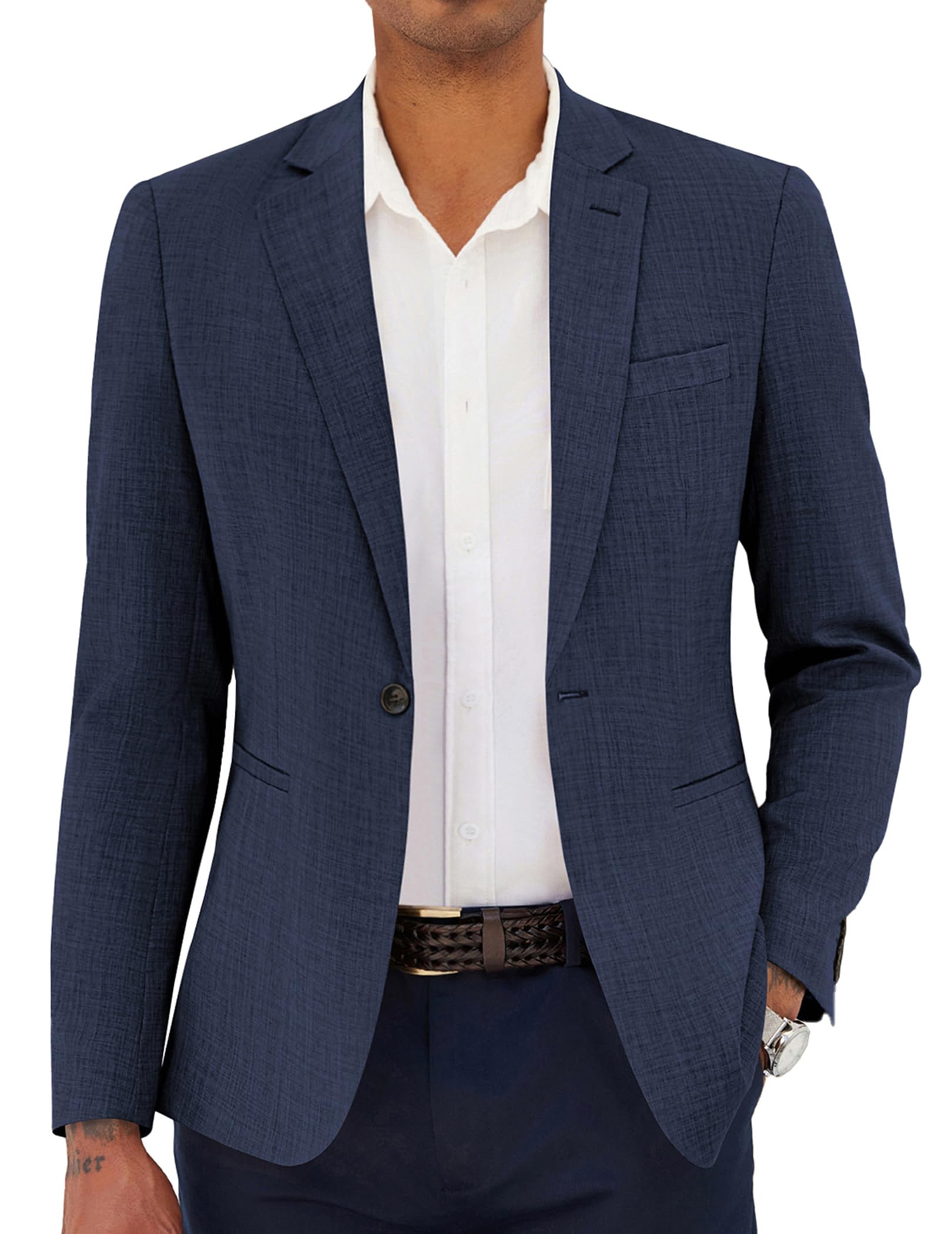 COOFANDY Mens Linen Classic Sport Coat Casual Lightweight Formal Blazer ...