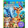 Animal Pals Coloring Book: Cute Animal Coloring Book For Kids Ages 4-8 ...