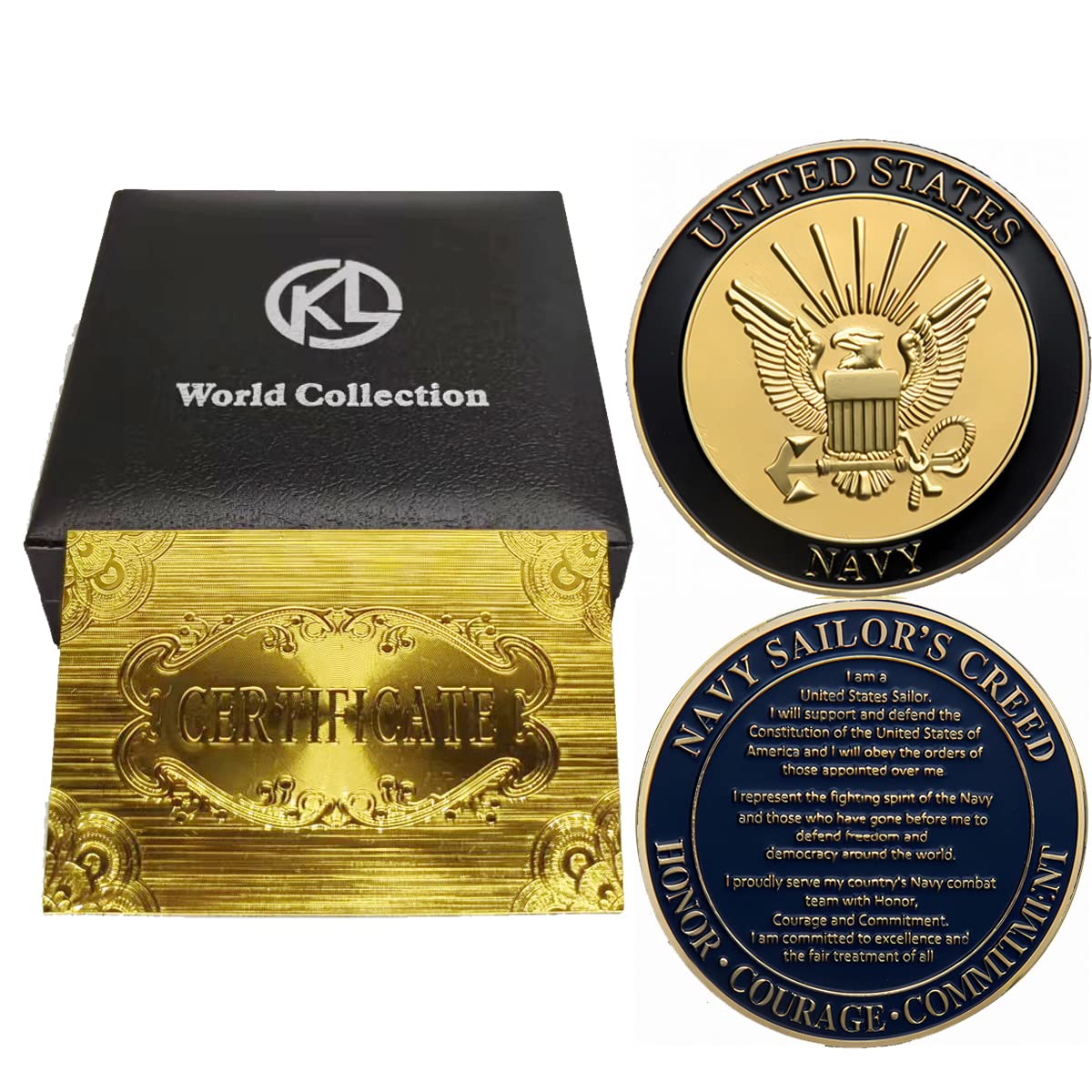 Navy Challenge-Coins Display Case/Holder Sets with American Flags ...