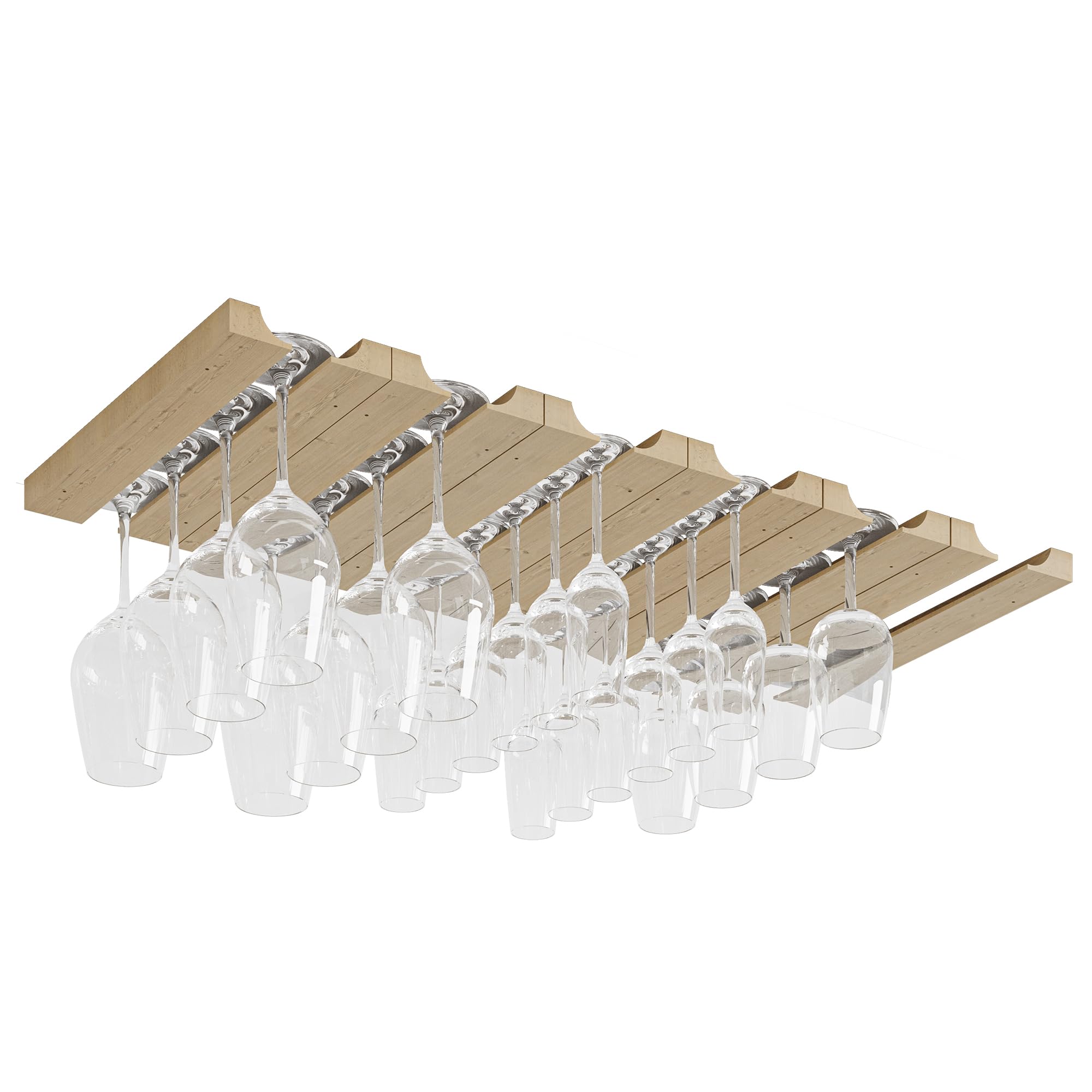 Rustic State Vigo 6 Sectional Adjustable Under Cabinet Stemware Rack ...