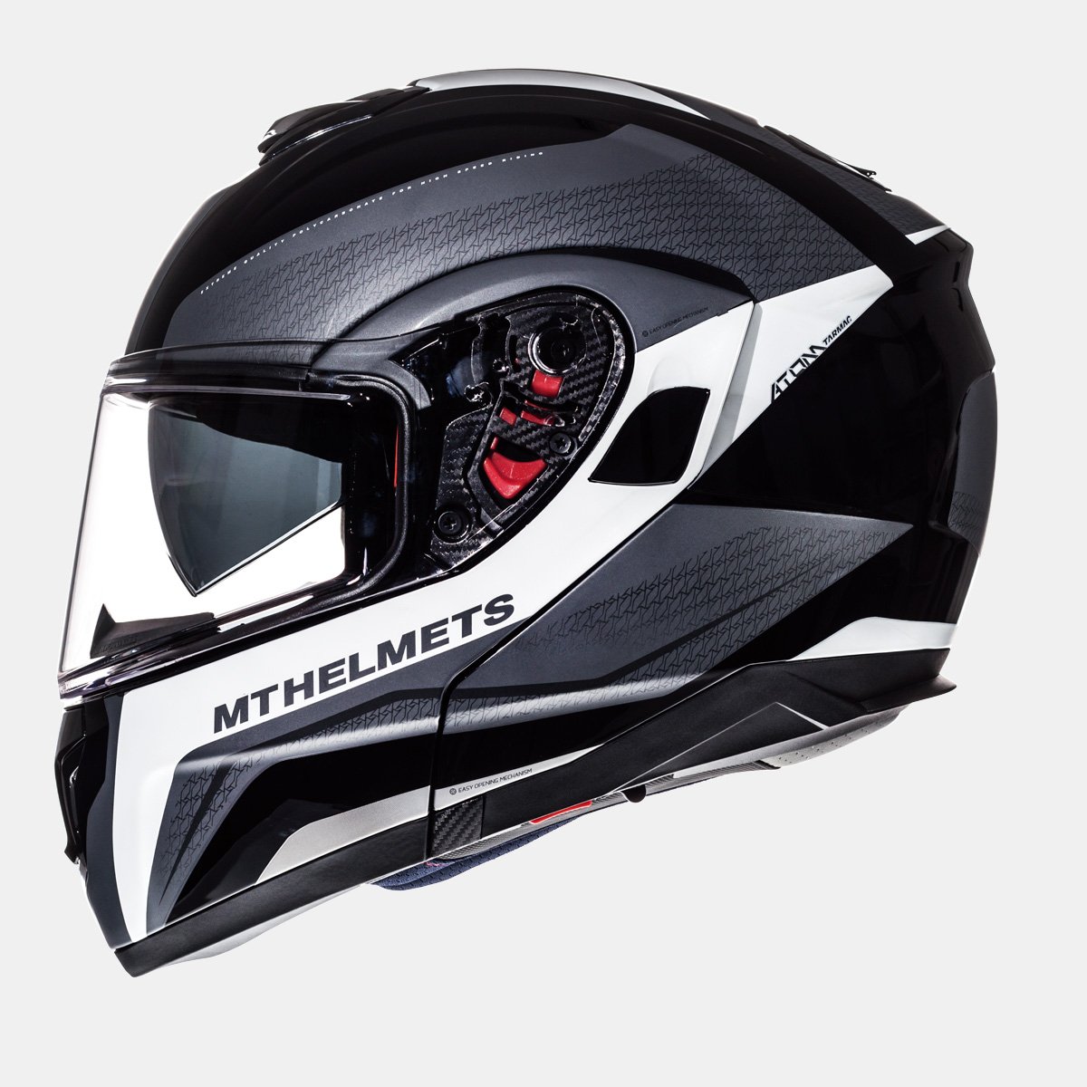 Buy MT Helmets, Modular Atom SV Tarmac Helmet, Matte Black/White Gloss ...