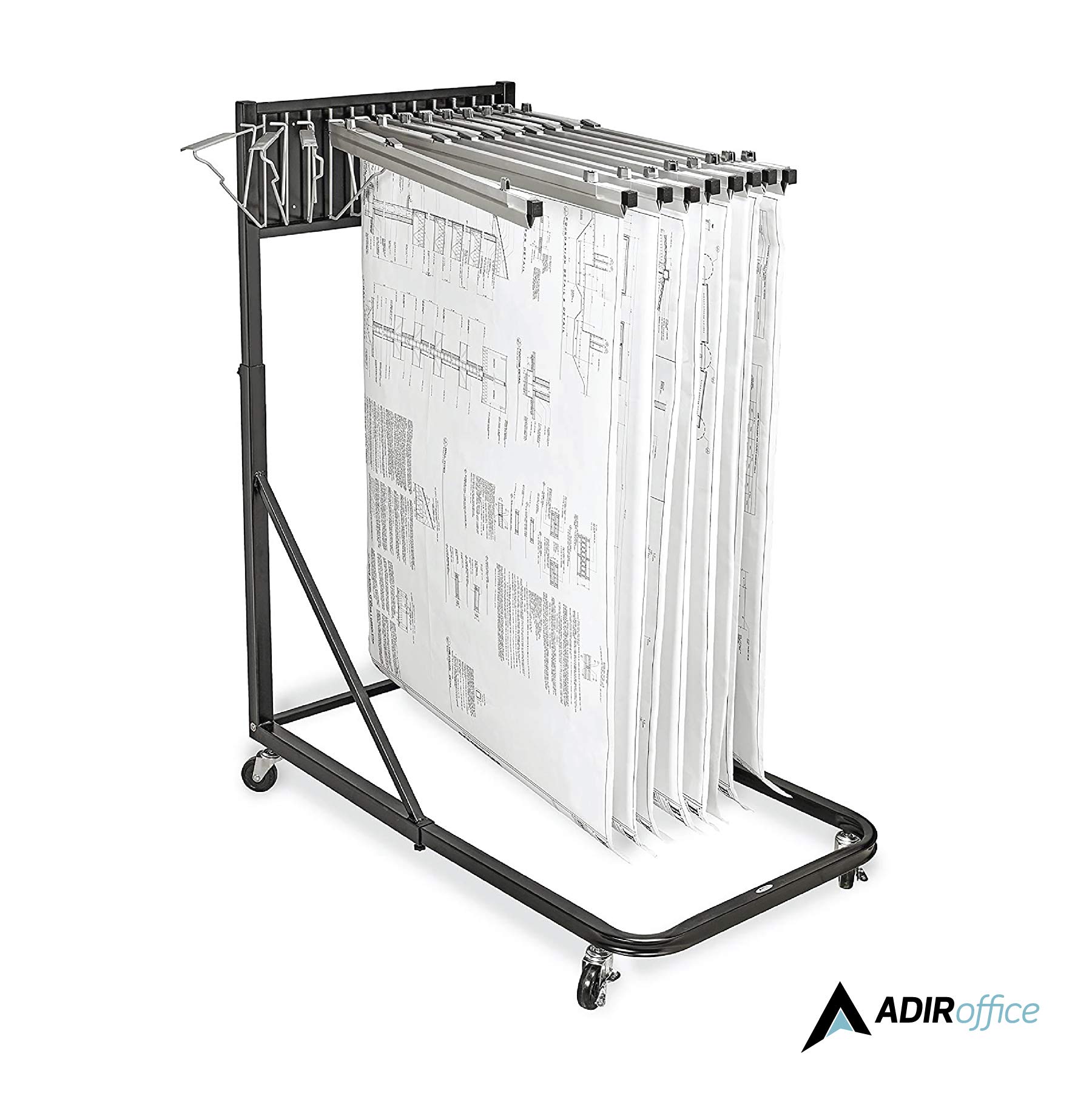Adir Mobile Blueprint Storage Rack – Construction Plan Holder, Map ...