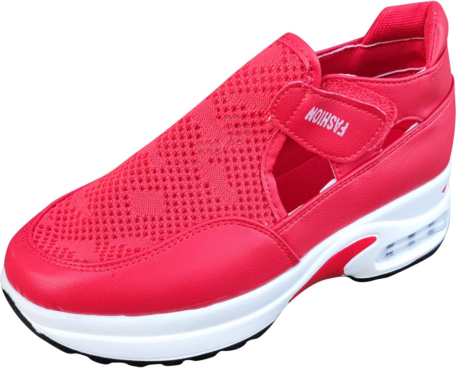 Dorical Damen Mesh Sportschuhe Freizeitschuhe mit Klettverschluss Wedge ...