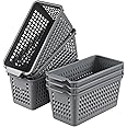 Amazon.com: Jnktka 6-Pack Plastic Storage Baskets, Small Pantry Basket ...