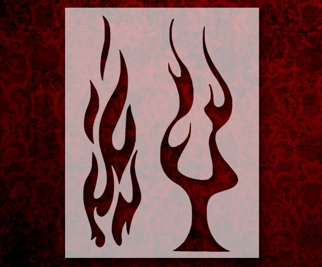 Amazon.com: Large Flames Flame Biker Fire 8.5 x 11 Inches Custom ...