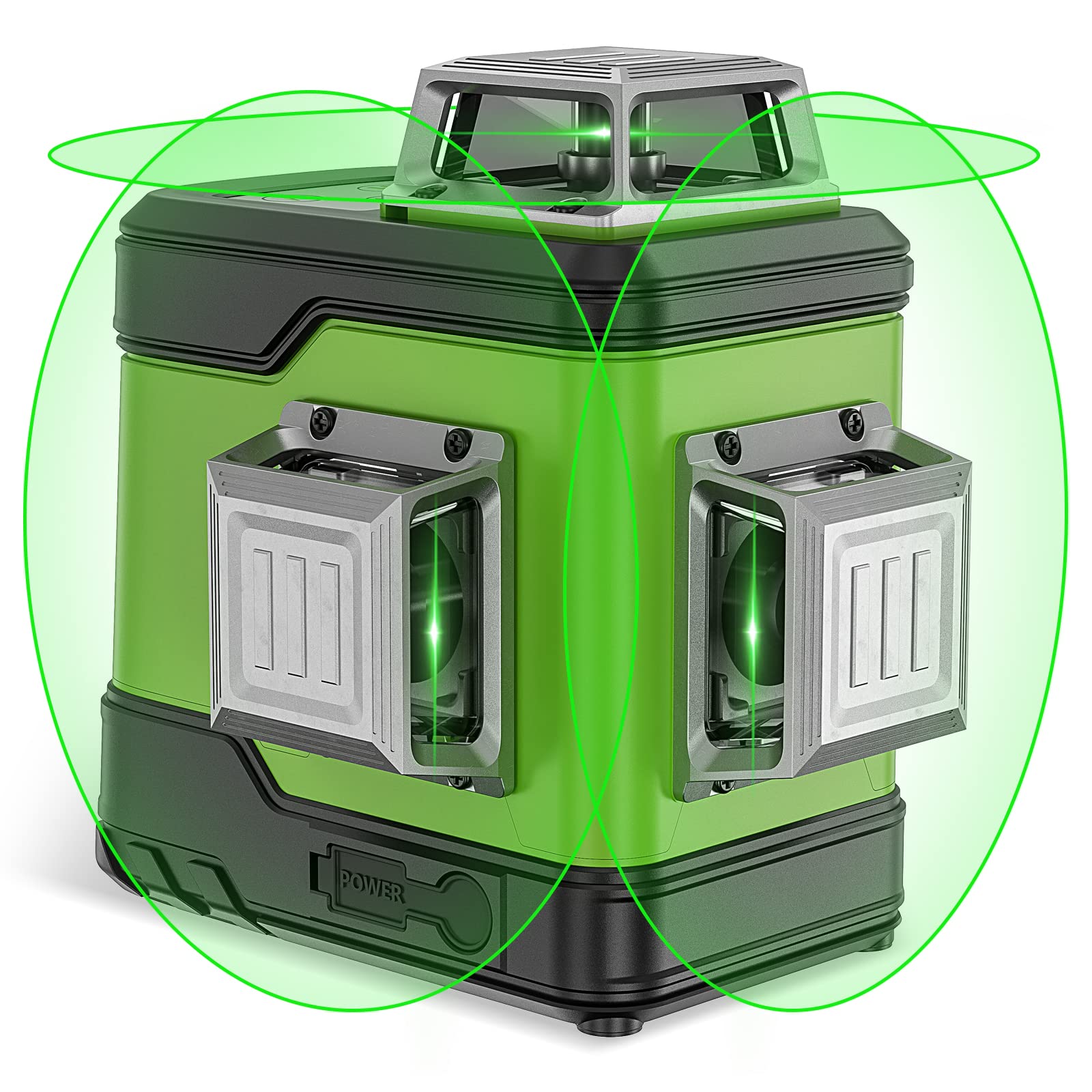 Huepar 3D Cross Line Self-Leveling Laser Level 3 x 360 Green Beam Three ...