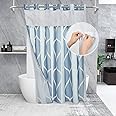 Amazon.com: Yiatn No Hook Dark Blue Double Shower Curtain with Snap in Fabric Liner Set - Hotel ...