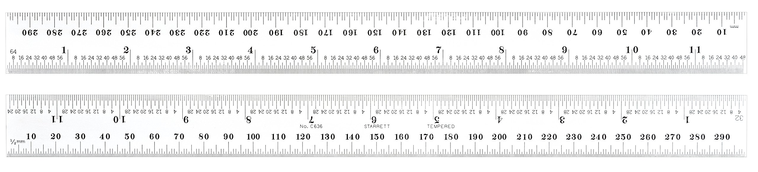 SPRING TEMPERED NEW! 6" C636ME-150 STARRETT STEEL RULE Metalworking ...