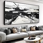 Amazon.com: Wall Art Abstract Canvas Painting Black Grey Wall Decor Modern Artwork for Living ...