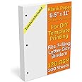 Amazon.com : Letter Blank Paper 3-Hole Punched, 200 Sheets/400 Pages ...