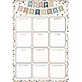 Amazon.com : Boho Happy Birthday Chart for Classroom Confetti Reusable ...