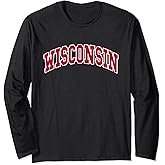 Amazon.com: WISCONSIN - Throwback Design - Classic Long Sleeve T-Shirt ...