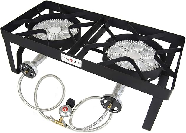 Amazon.com : GasOne B-5452 380, 000 BTU Propane Heavy Duty Double Burner Outdoor Stove Prop, 300 ...