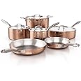 Amazon.com: Homaz life Pots and Pans Set, Tri-Ply Stainless Steel ...