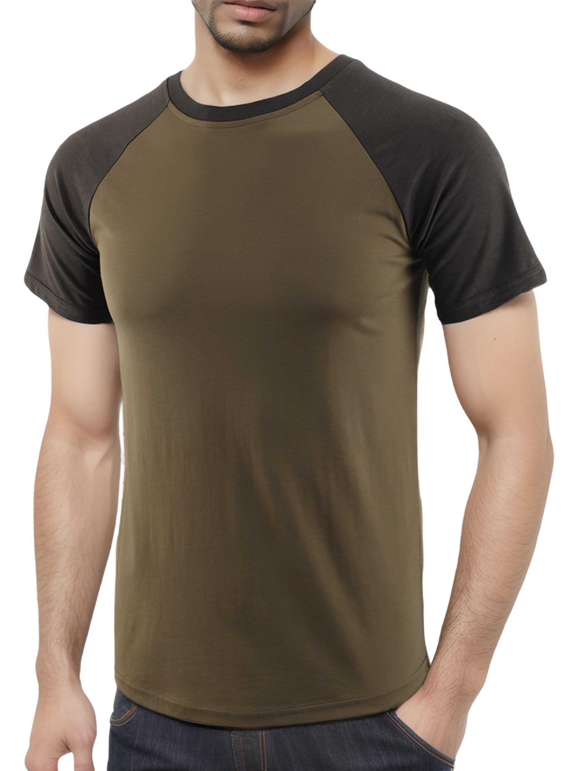 DESPLATO Mens Casual Slim Fit Short Sleeve Active Sports Workout Gym ...