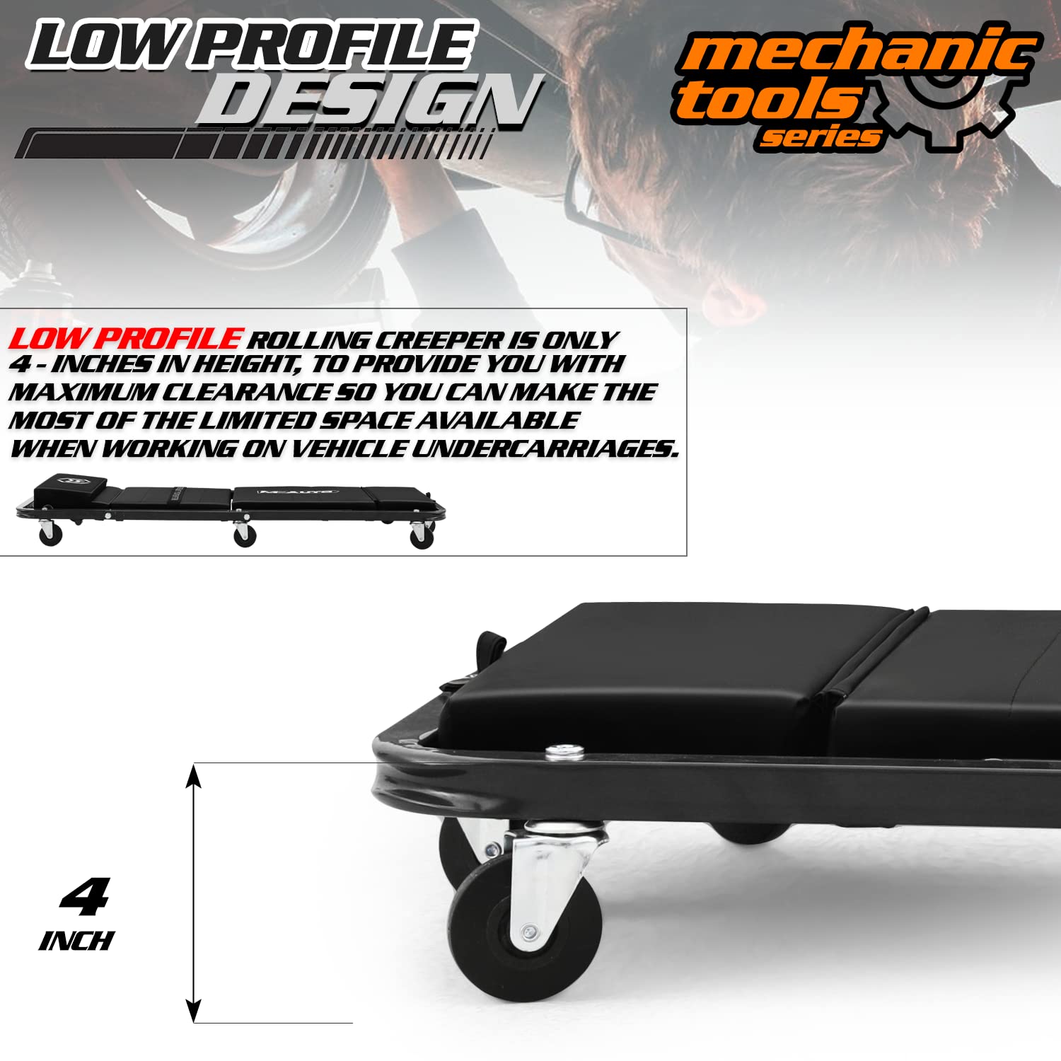 Mua M-AUTO Heavy-Duty Convertible Mechanic Creeper, Z-Creeper 2-in-1 ...