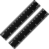 uxcell Wood Ruler 15cm 6 Inch 2 Scale Office Rulers Wooden Measuring ...