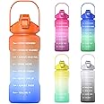 Amazon.com: Aiquar Half Gallon/64oz Water Bottle with Straw & Time ...