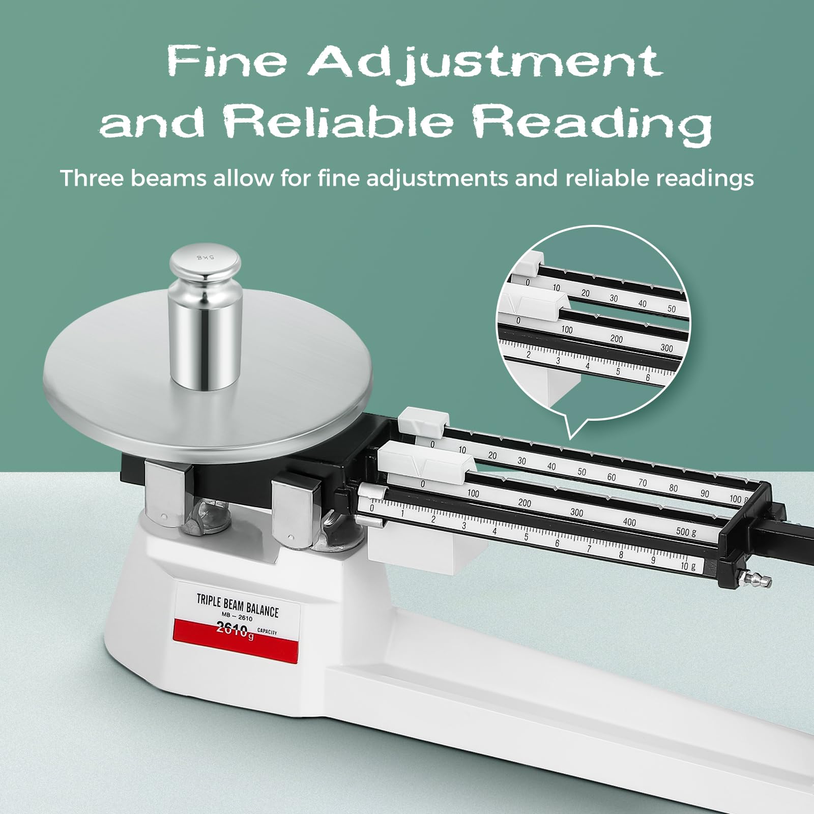 Bonvoisin Triple Beam Scale 2610g X 0.1g, Mechanical Lab Scale With ...