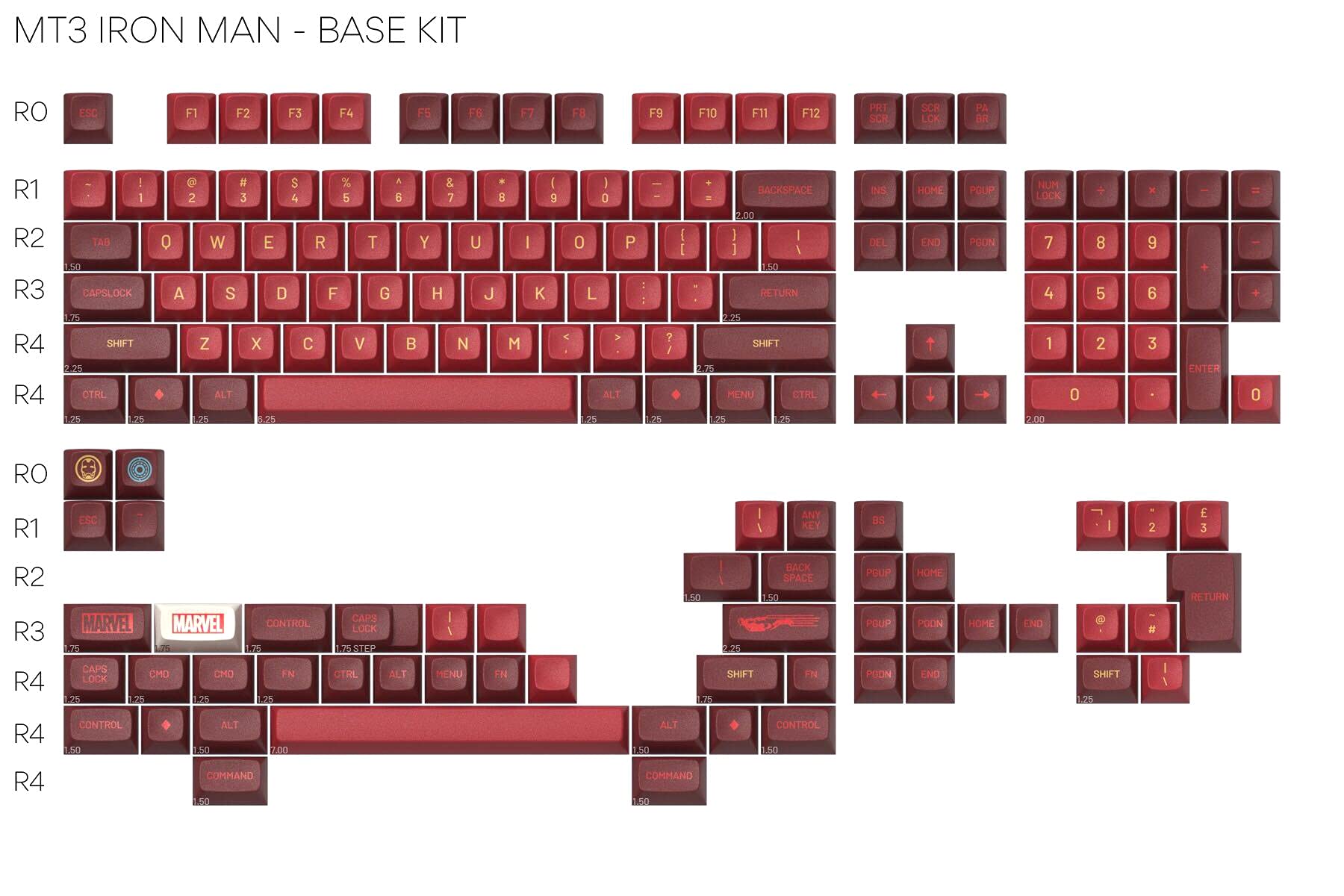 Mua DROP Marvel Iron Man Custom MT3 Keycap Set, ABS Hi-Profile Keyboard ...