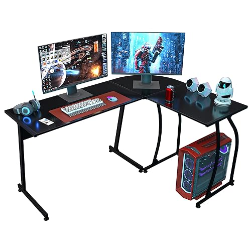 Super Deal L-Shaped Corner Desk Computer Gaming Desk - 58 Inch Modern ...