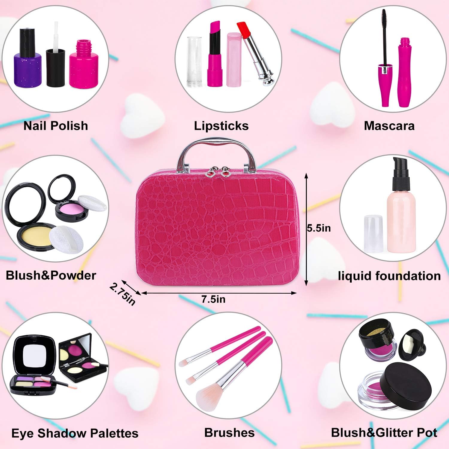 INNOCHEER Pretend Play Makeup Kit for Girls,Kids Pretend Play Makeup ...