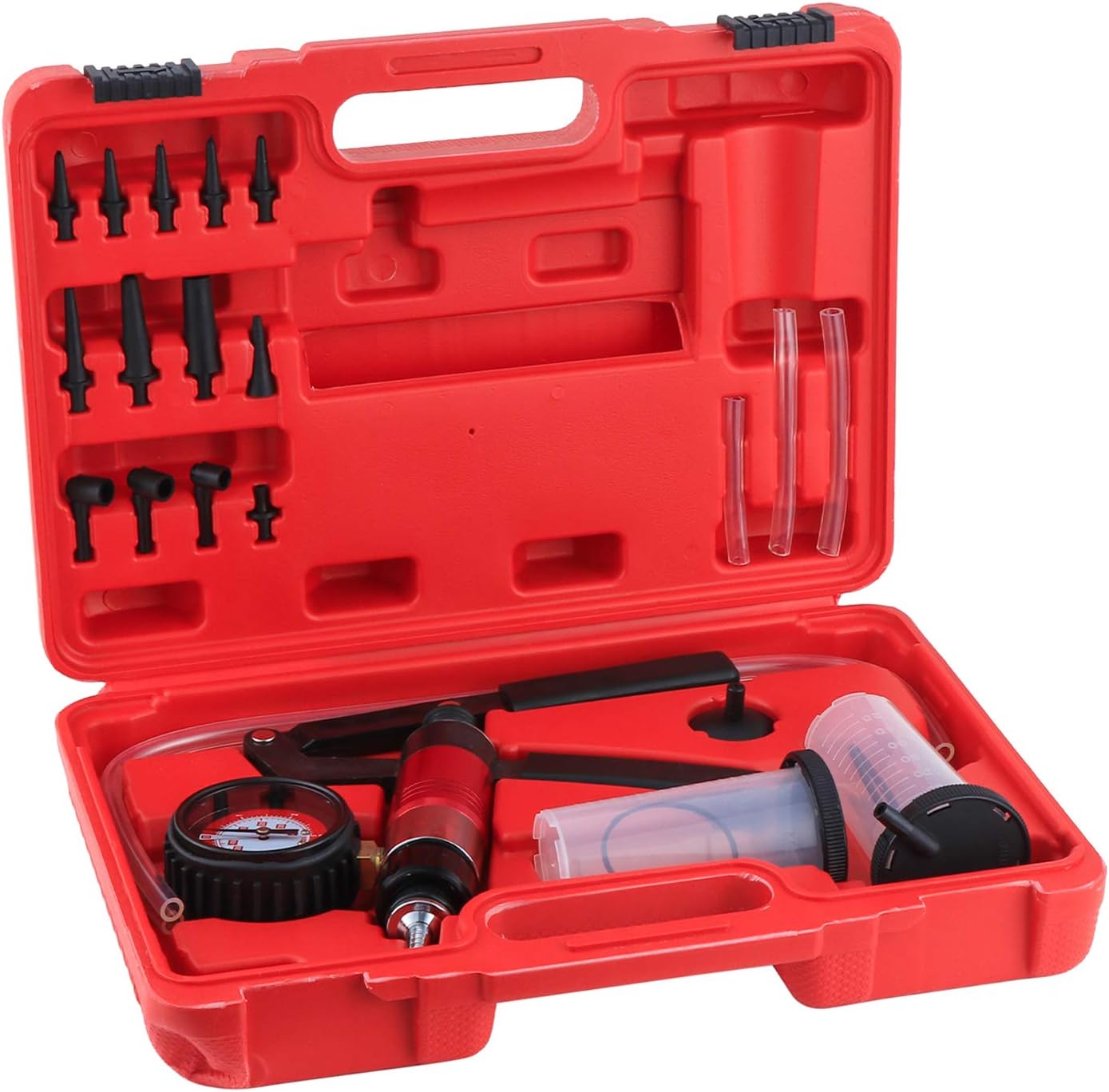 HSEAMALL 2 in 1 Hand Held Vacuum Pump Tester, Brake Bleeding Kit with ...