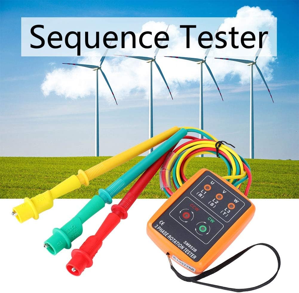Phase Rotation Tester, SM-852B 3-Phase 60V~600V AC Sequence Order ...
