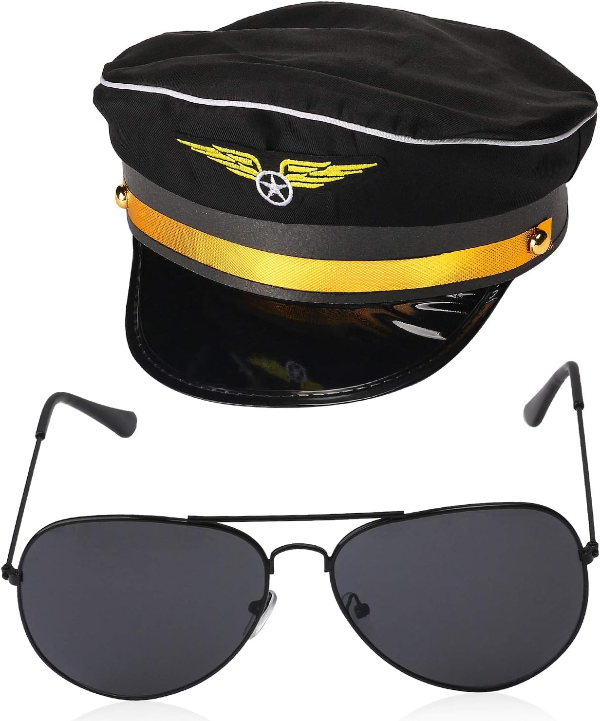 Beelittle Airline Pilot Captain Costume Kit Pilot Dress up Accessory ...