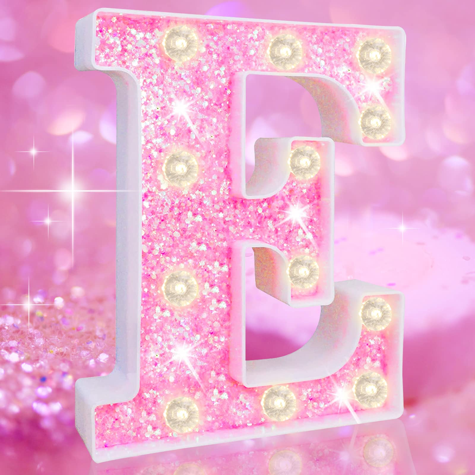 LED Marquee Letter Lights, Light Up Pink Diamond Alphabet Marquee ...