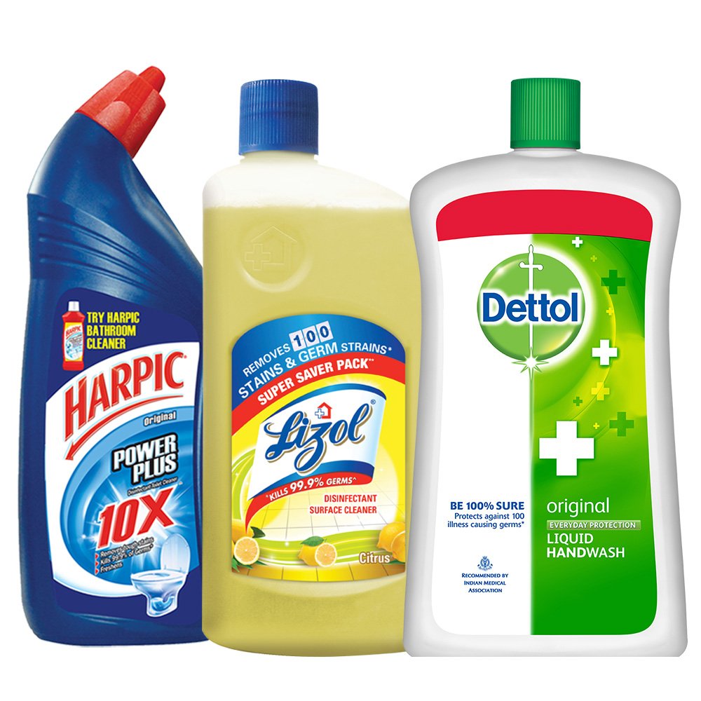 Buy Harpic Toilet Original Cleaner, 1 L with Lizol Floor Cleaner, 975ml ...