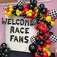 Amazon.com: DEAPEICK 140pcs Race Car Balloon Arch Kit Birthday Party ...