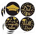 Amazon.com: Graduation Stickers 2 inch Metallic Thank You Labels Class ...