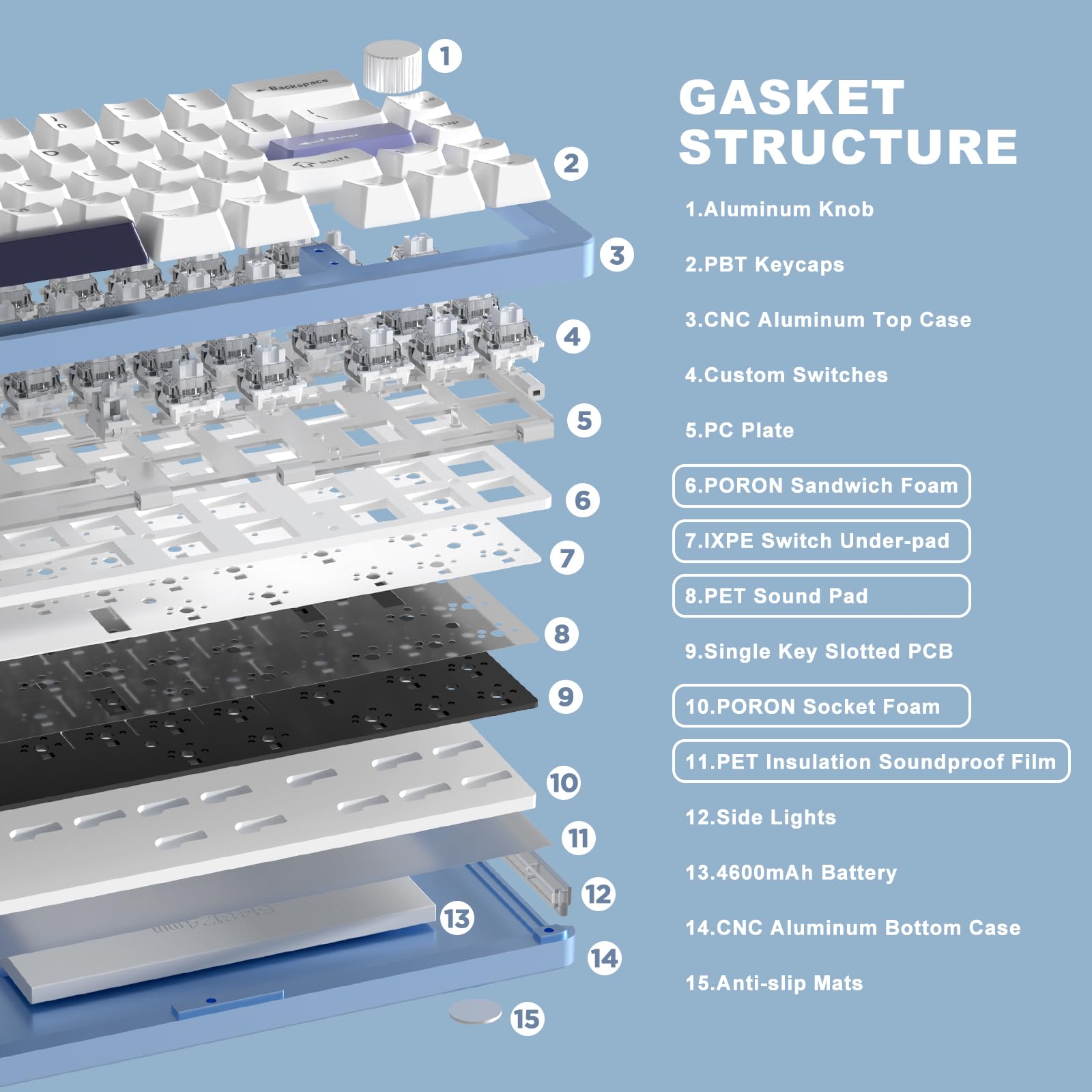 Mua AL66 Wireless Mechanical Keyboard,65% Knob Control Aluminum Gaming ...