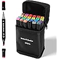 Amazon.com : Dabo&Shobo 24 Colors Drawing Markers, Dual Tip Art Markers ...