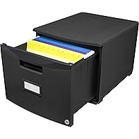 Amazon.com: Storex Plastic One-Drawer File Cabinet – Locking Document ...